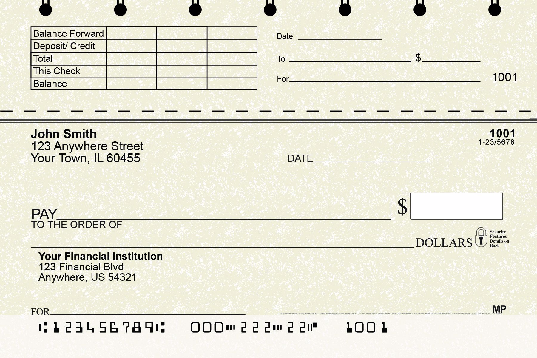Custom Top Stub Personal Checks - Stylish & Convenient | Checkomatic